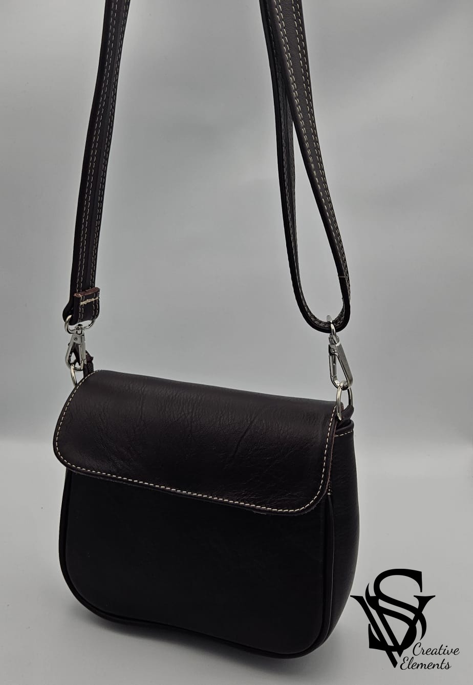 Genuine Leather Black Shoulder Bag. – SV Creative Elements