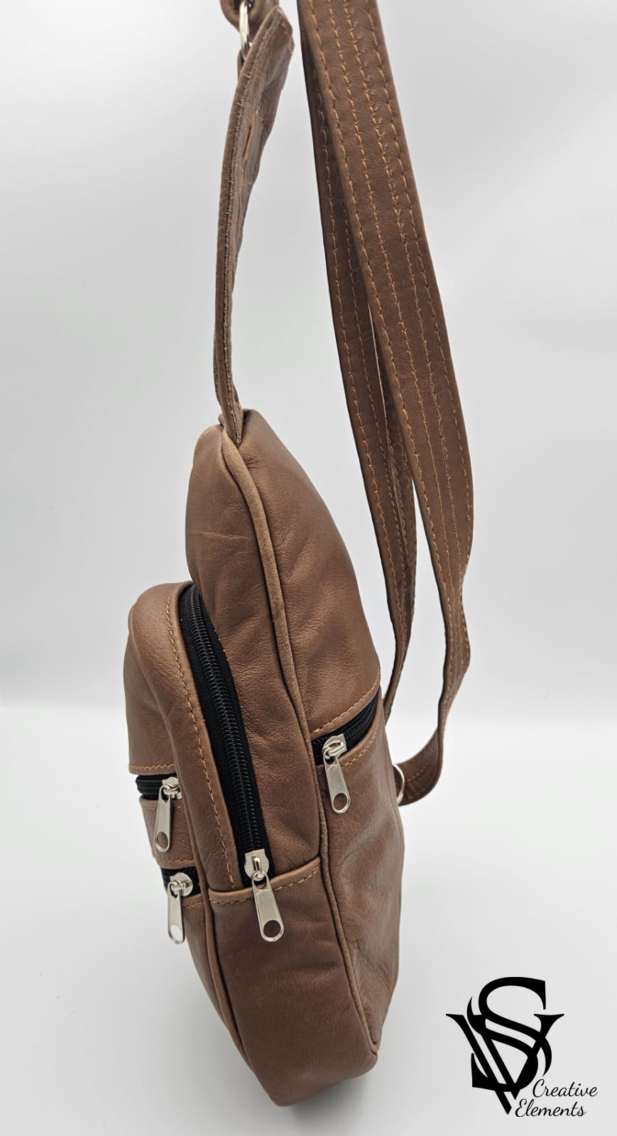 Genuine Leather Tan Cross Body Bag – SV Creative Elements